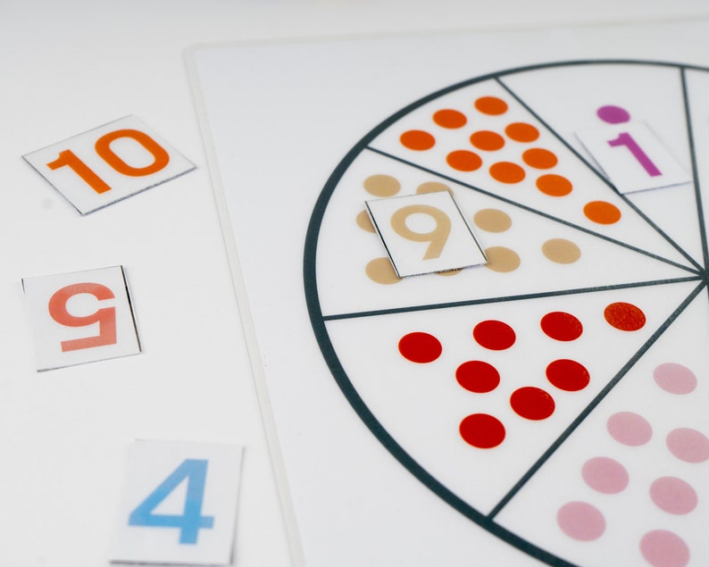 Number 1-10 Matching Game Printable, Educational Printable Math Wheel ...