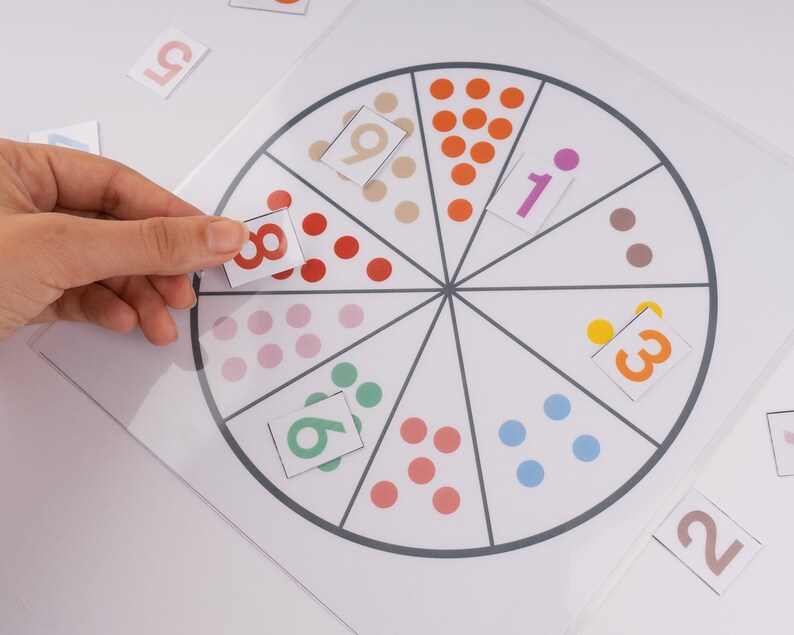 Number 1-10 Matching Game Printable, Educational Printable Math Wheel ...