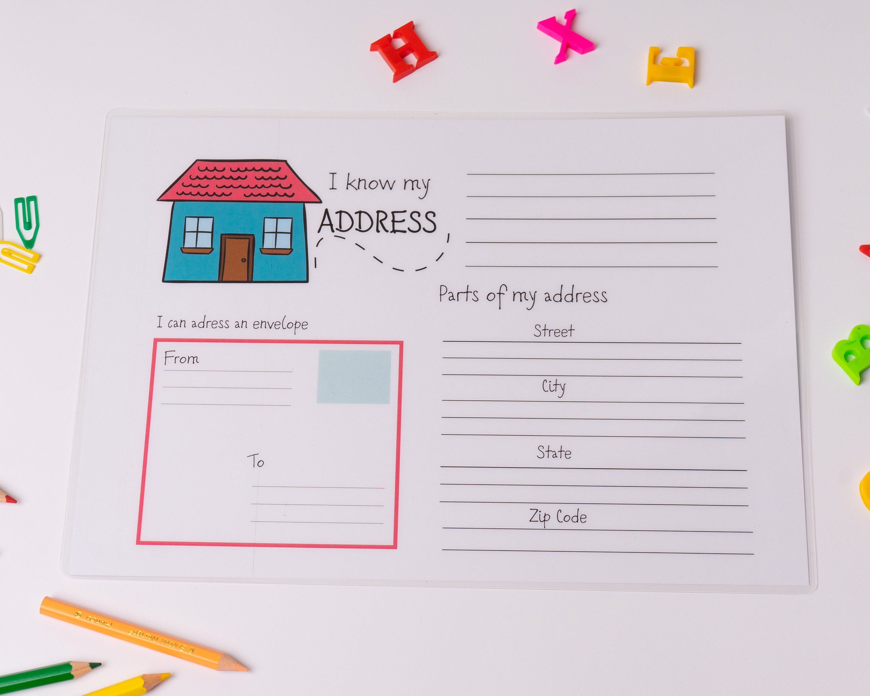 Address Kids Activity Printable, Address Practice, Writing Practice ...