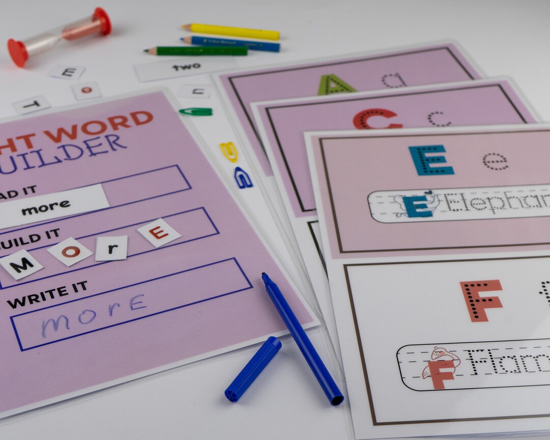 Digital Educational Set - Sight Word Builder, Writing the Alphabet With ...