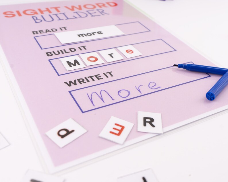 Sight Word Practice, Printable Spelling Game, Kindergarten Sight Words ...