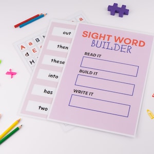 Sight Word Practice, Printable Spelling Game, Kindergarten Sight Words ...