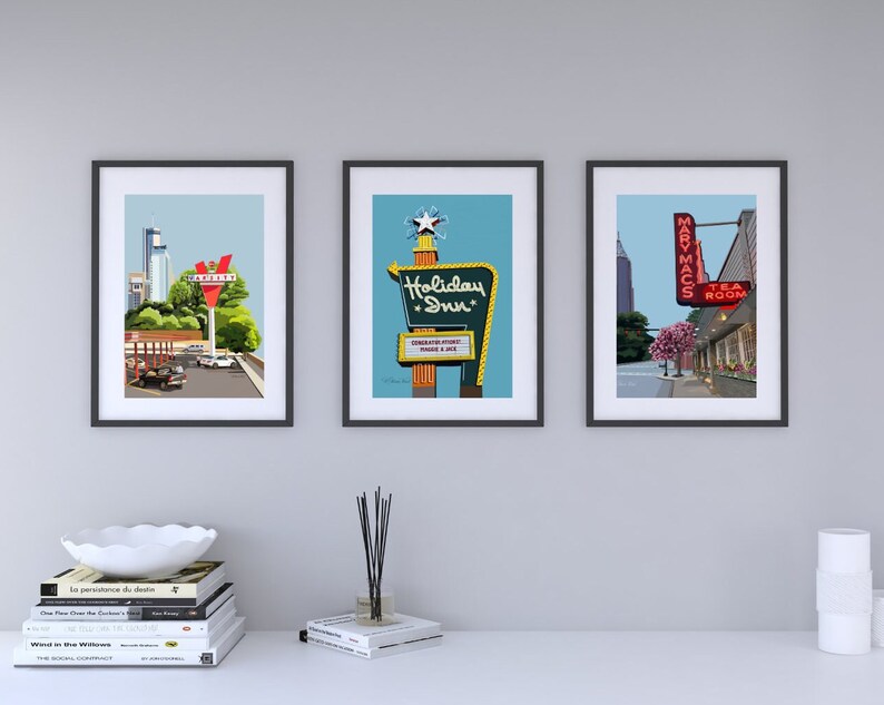 Holiday Inn Print Personalized Atlanta Art Neon Sign Wall Decor Vintage ...