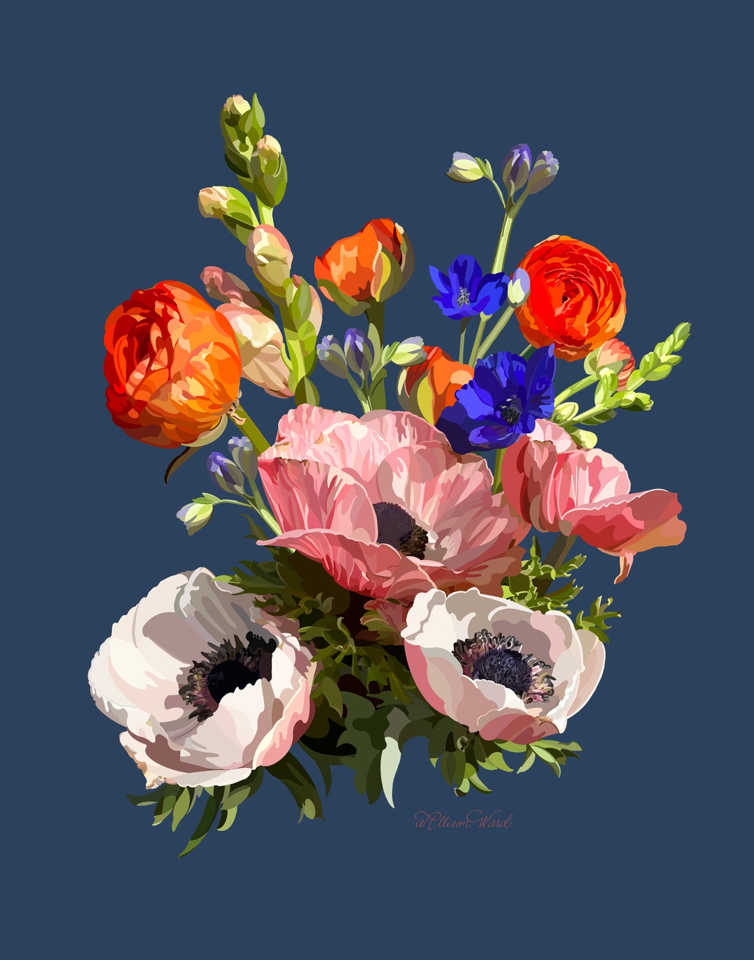 Pretty, Pretty Posies 1 Print | Poppy Print | Poppies Wall Decor ...