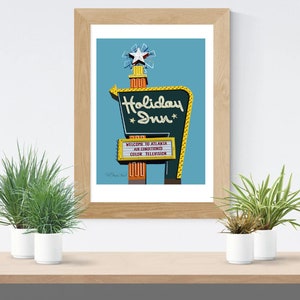 Holiday Inn Print Atlanta Art Neon Sign Wall Decor Vintage Sign Poster ...