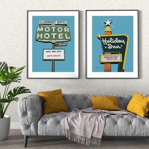 Holiday Inn Print Personalized Atlanta Art Neon Sign Wall Decor Vintage ...