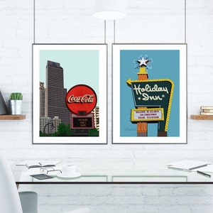 Holiday Inn Print Personalized Atlanta Art Neon Sign Wall Decor Vintage ...