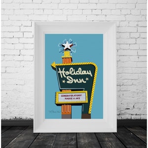 Holiday Inn Print Personalized Atlanta Art Neon Sign Wall Decor Vintage ...