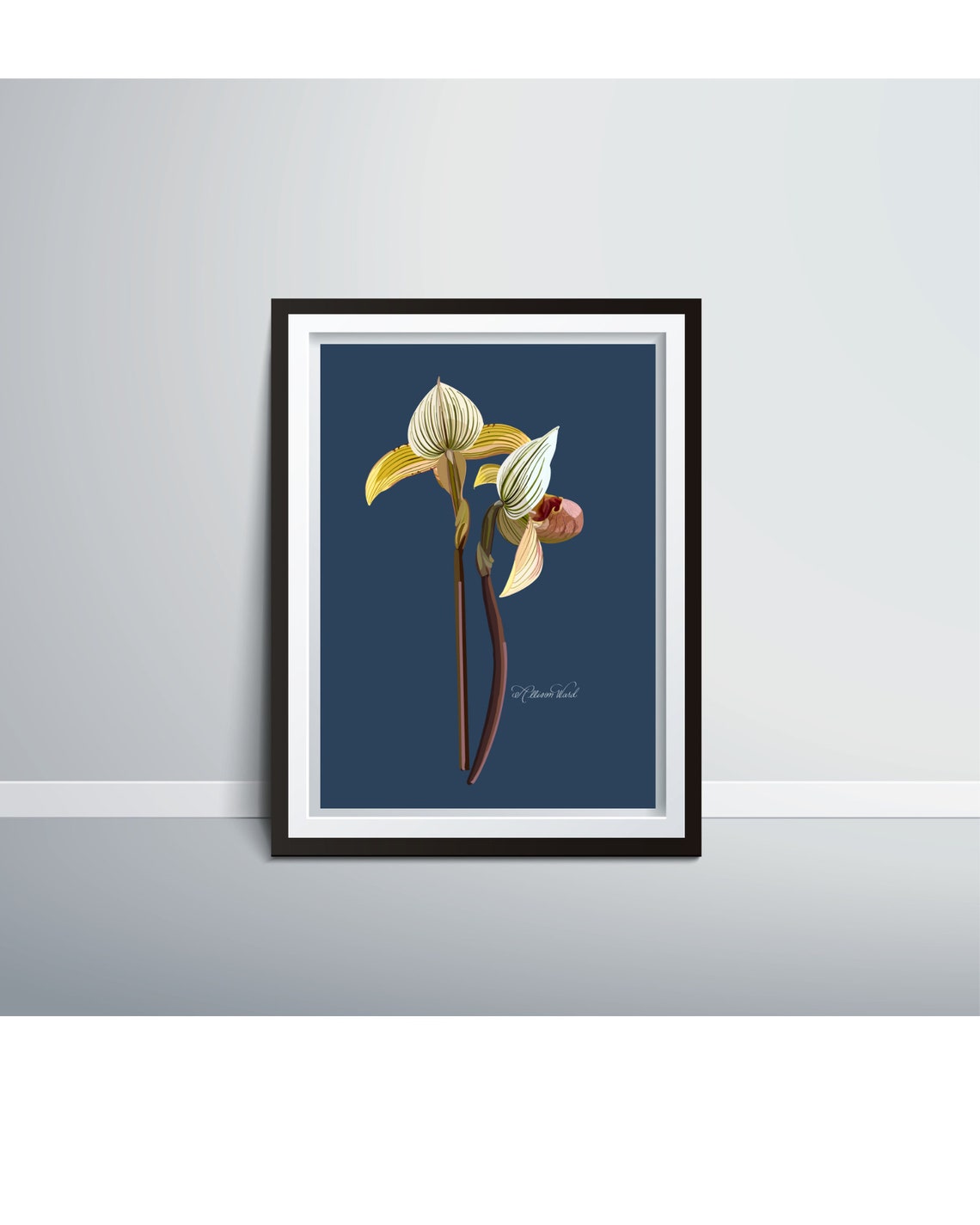 Lady Slipper Painting | Lady Slipper Artwork | Botanical Print - Etsy