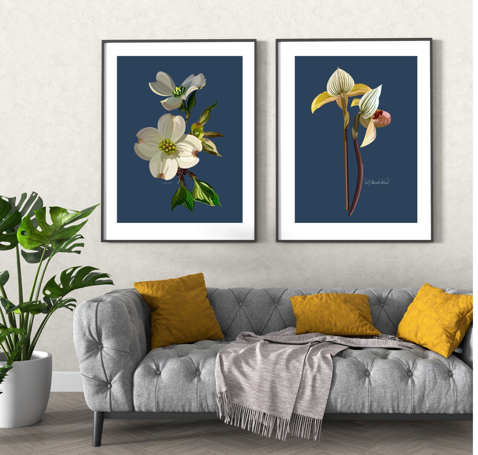 Lady Slipper Painting | Lady Slipper Artwork | Botanical Print - Etsy