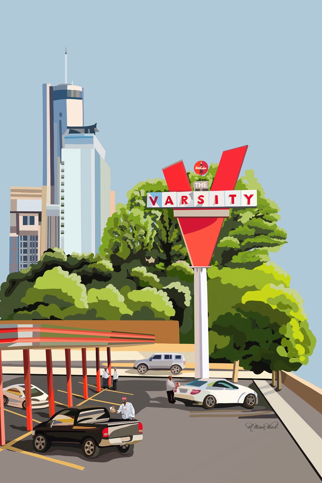 Atlanta GA Painting | the Varsity Art Print | Atlanta Wall Decor ...
