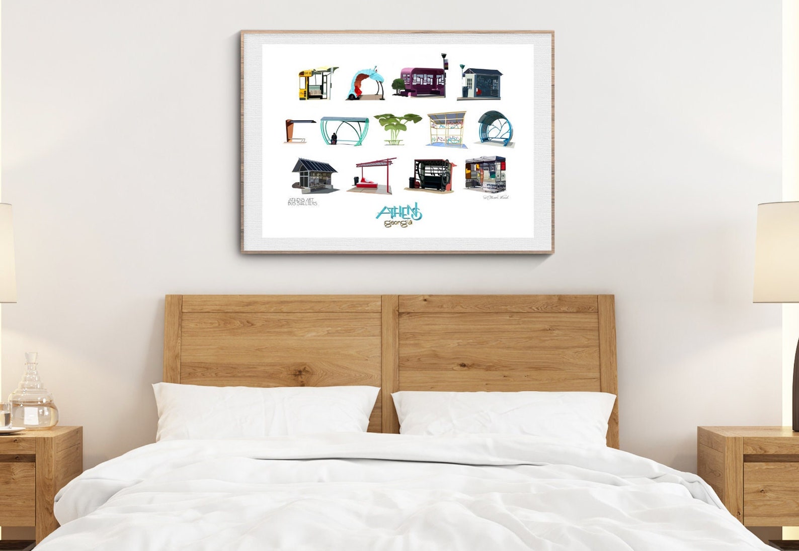 Athens Georgia Wall Art | Athens Bus Stops Print | Athens Decor - Etsy