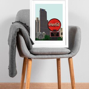 Atlanta Wall Art | Coke Sign Print | Georgia Painting | Atlanta Skyline ...