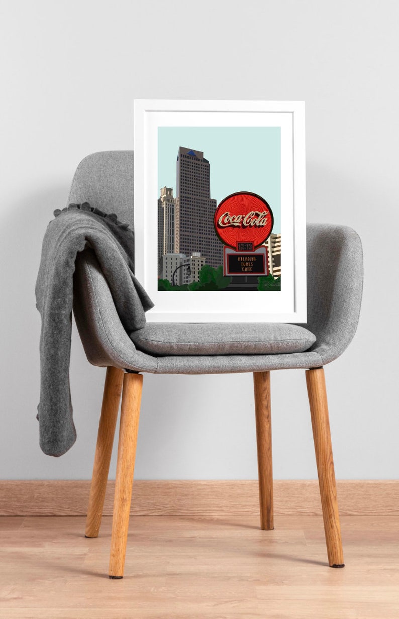 Atlanta Wall Art | Coke Sign Print | Georgia Painting | Atlanta Skyline ...
