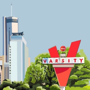 Atlanta GA Painting | the Varsity Art Print | Atlanta Wall Decor ...