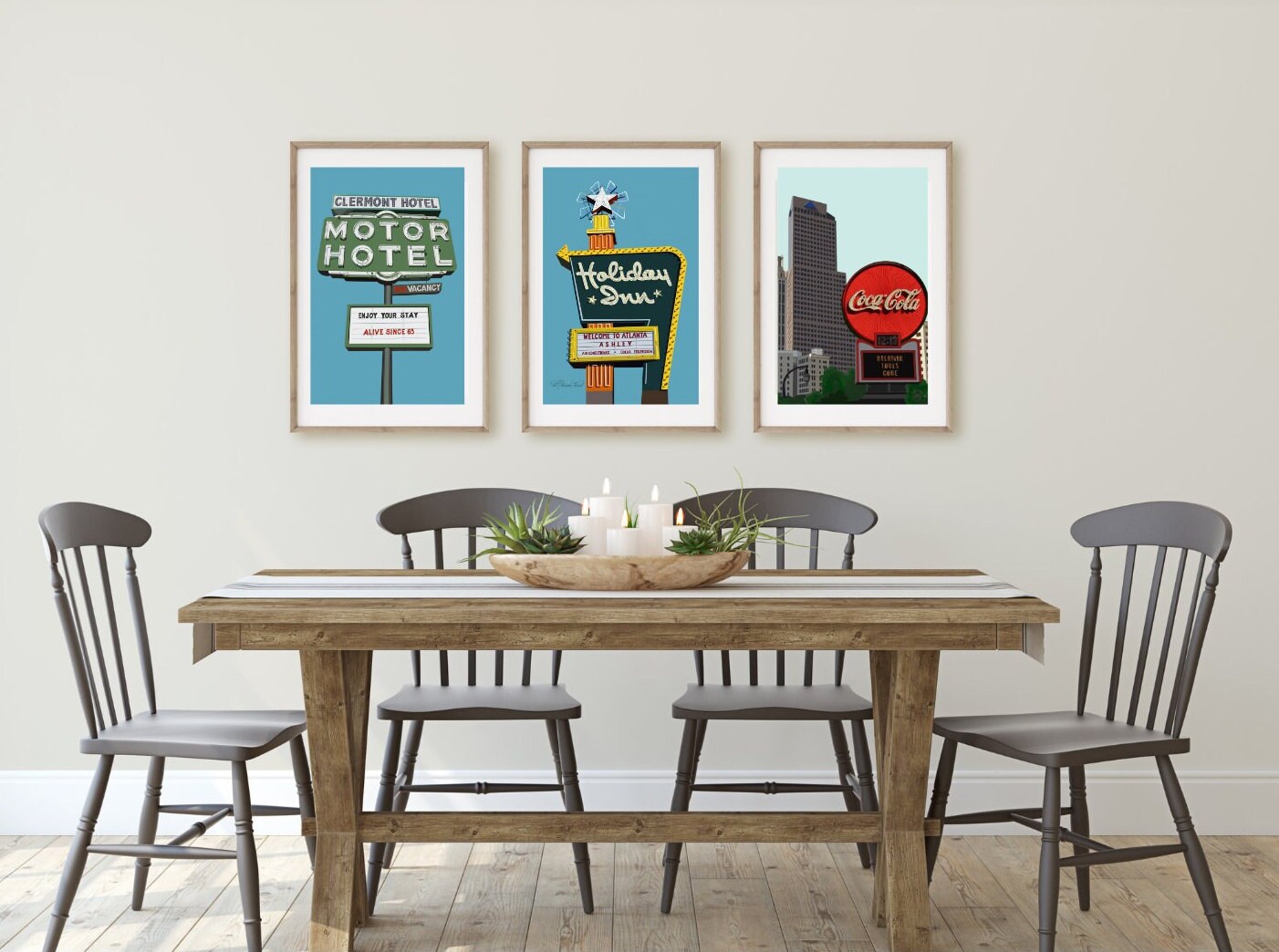 Holiday Inn Print Personalized Atlanta Art Neon Sign Wall Decor Vintage ...