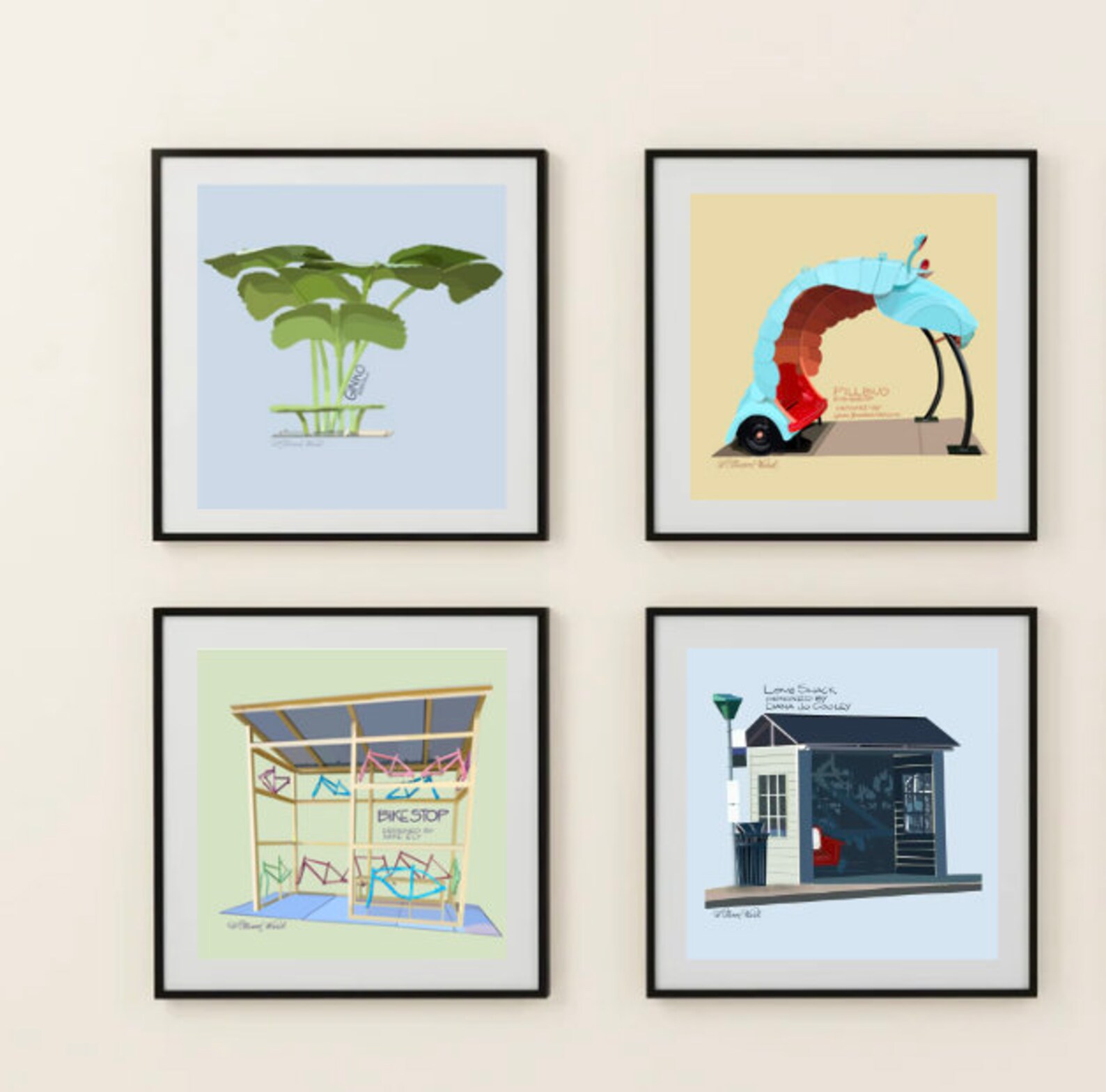 Athens Georgia Wall Art | Athens Bus Stops Print | Athens Decor - Etsy