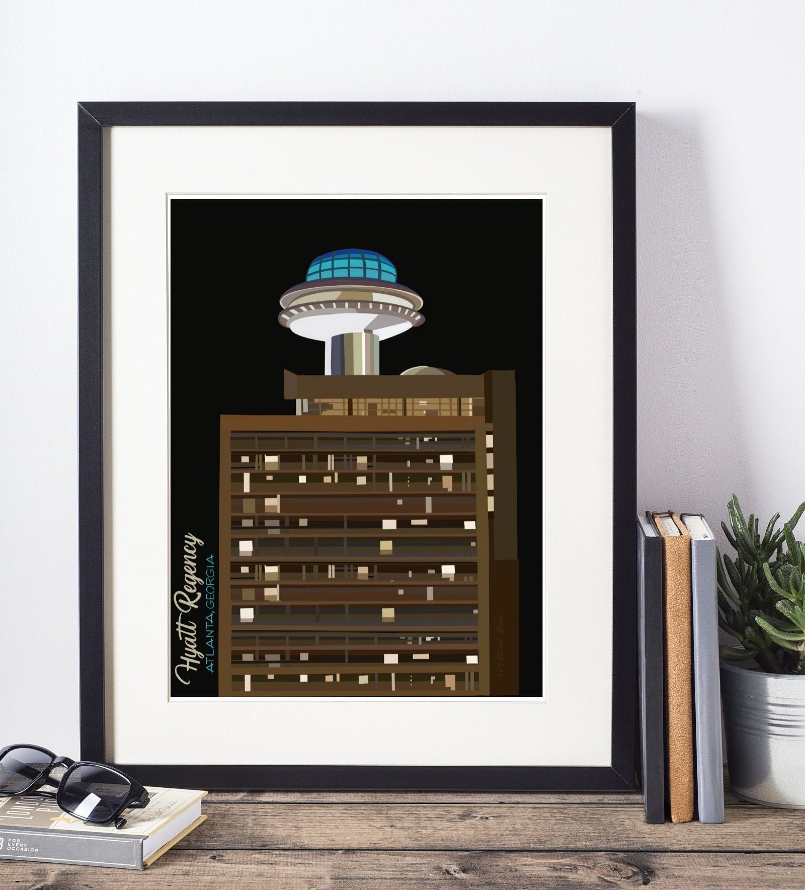 Hyatt Hotel Print Vintage Hotel Wall Decor Hyatt Regency Atlanta Hotel ...