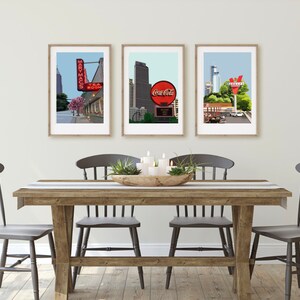 Atlanta Wall Art | Coke Sign Print | Georgia Painting | Atlanta Skyline ...