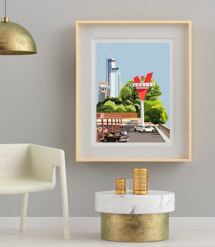 Atlanta GA Painting | the Varsity Art Print | Atlanta Wall Decor ...
