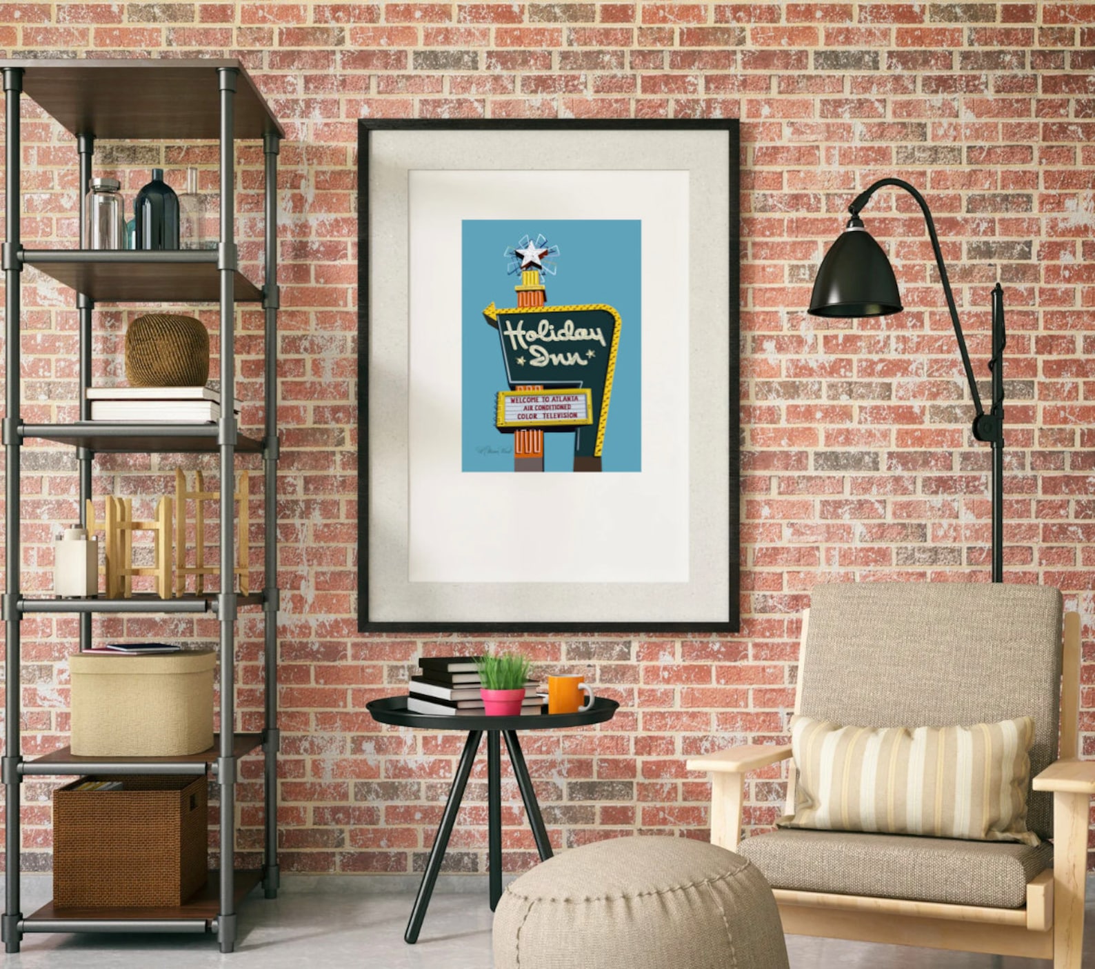 Holiday Inn Print | Atlanta Art | Neon Sign Wall Decor | Vintage Sign ...
