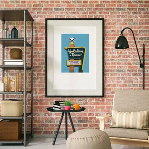 Holiday Inn Print | Atlanta Art | Neon Sign Wall Decor | Vintage Sign ...