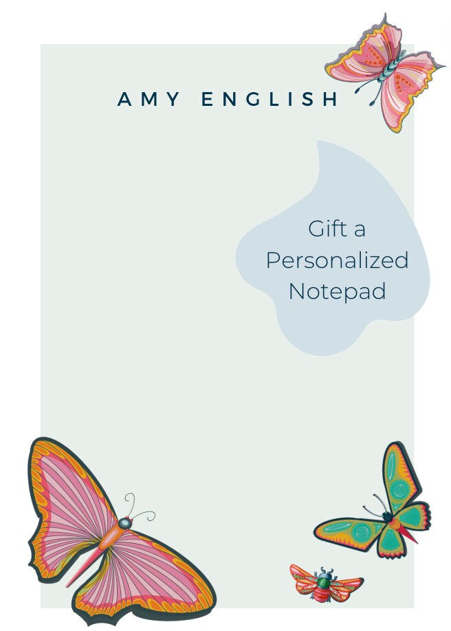 Butterfly and Beetles Notepad | Notepad | Office Notes | Personalized ...