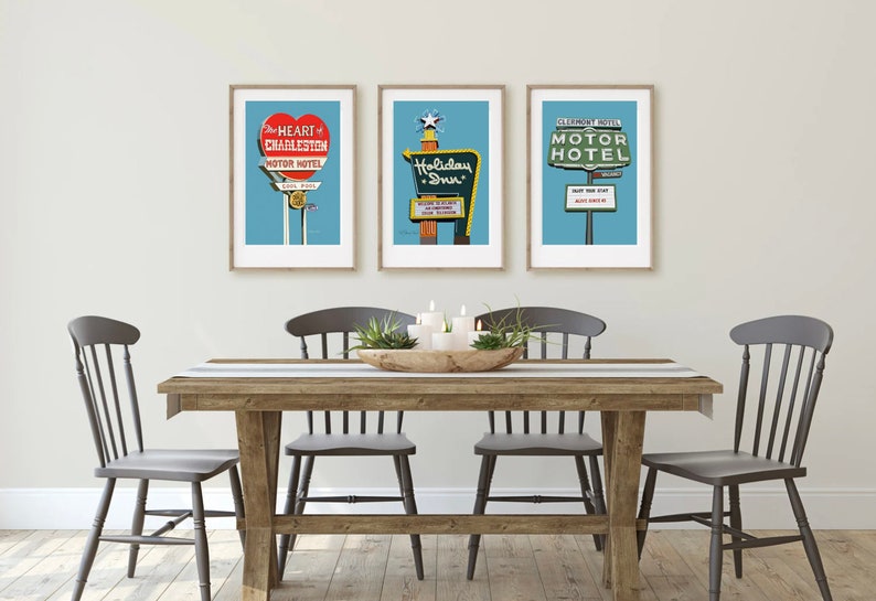 Holiday Inn Print | Atlanta Art | Neon Sign Wall Decor | Vintage Sign ...