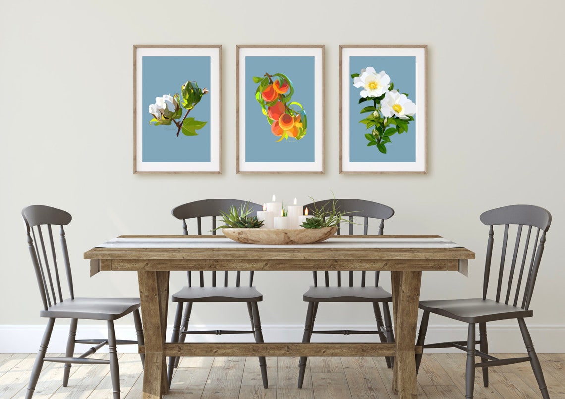 Cherokee Rose Print Georgia State Flower Painting GA Print Georgia Wall ...