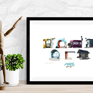 Athens Georgia Wall Art Athens Bus Stops Print Athens - Etsy