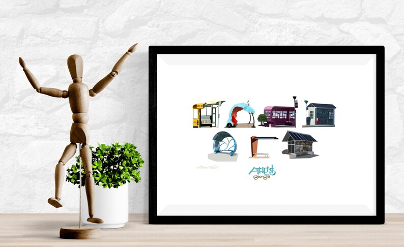 Athens Georgia Wall Art Athens Bus Stops Print Athens - Etsy