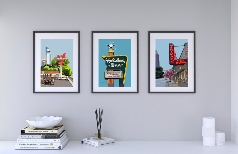 Holiday Inn Print | Atlanta Art | Neon Sign Wall Decor | Vintage Sign ...