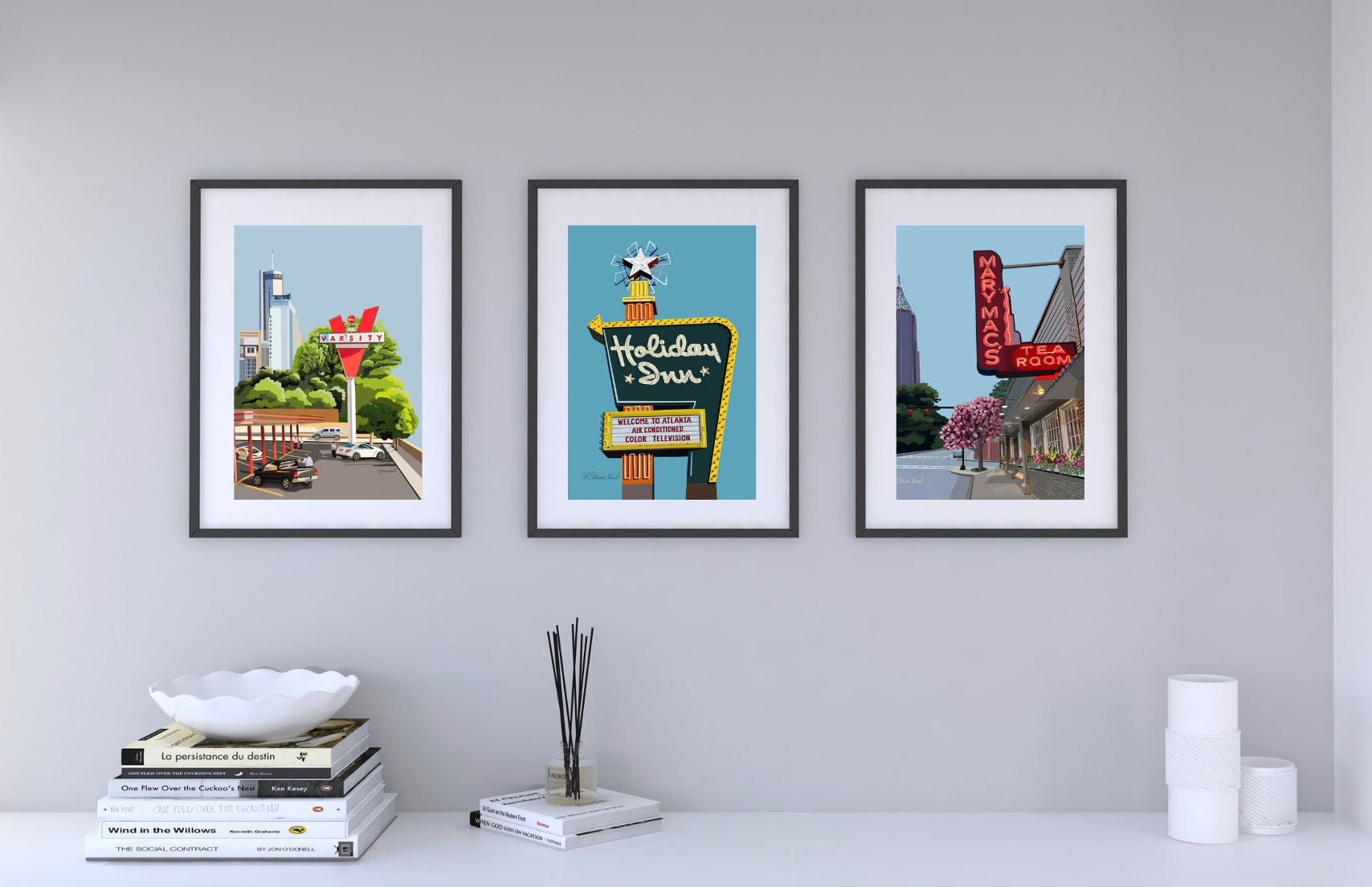 Holiday Inn Print Atlanta Art Neon Sign Wall Decor Vintage Sign Poster ...