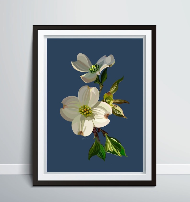 Southern Dogwood Print Dogwood Flower Painting Dogwood Artwork Dogwood ...