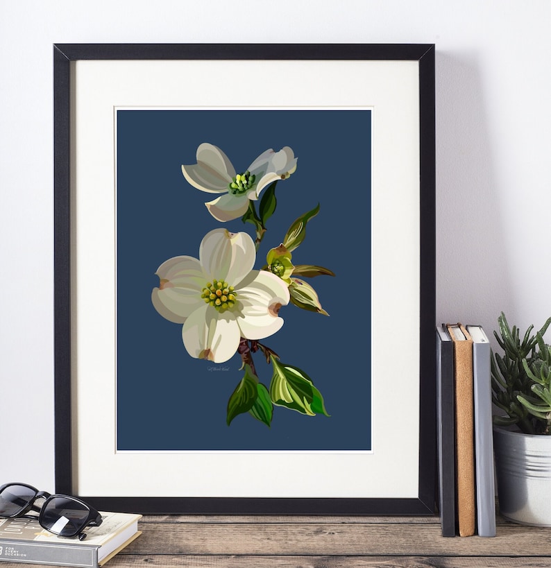 Southern Dogwood Print | Dogwood Flower Painting | Dogwood Artwork ...