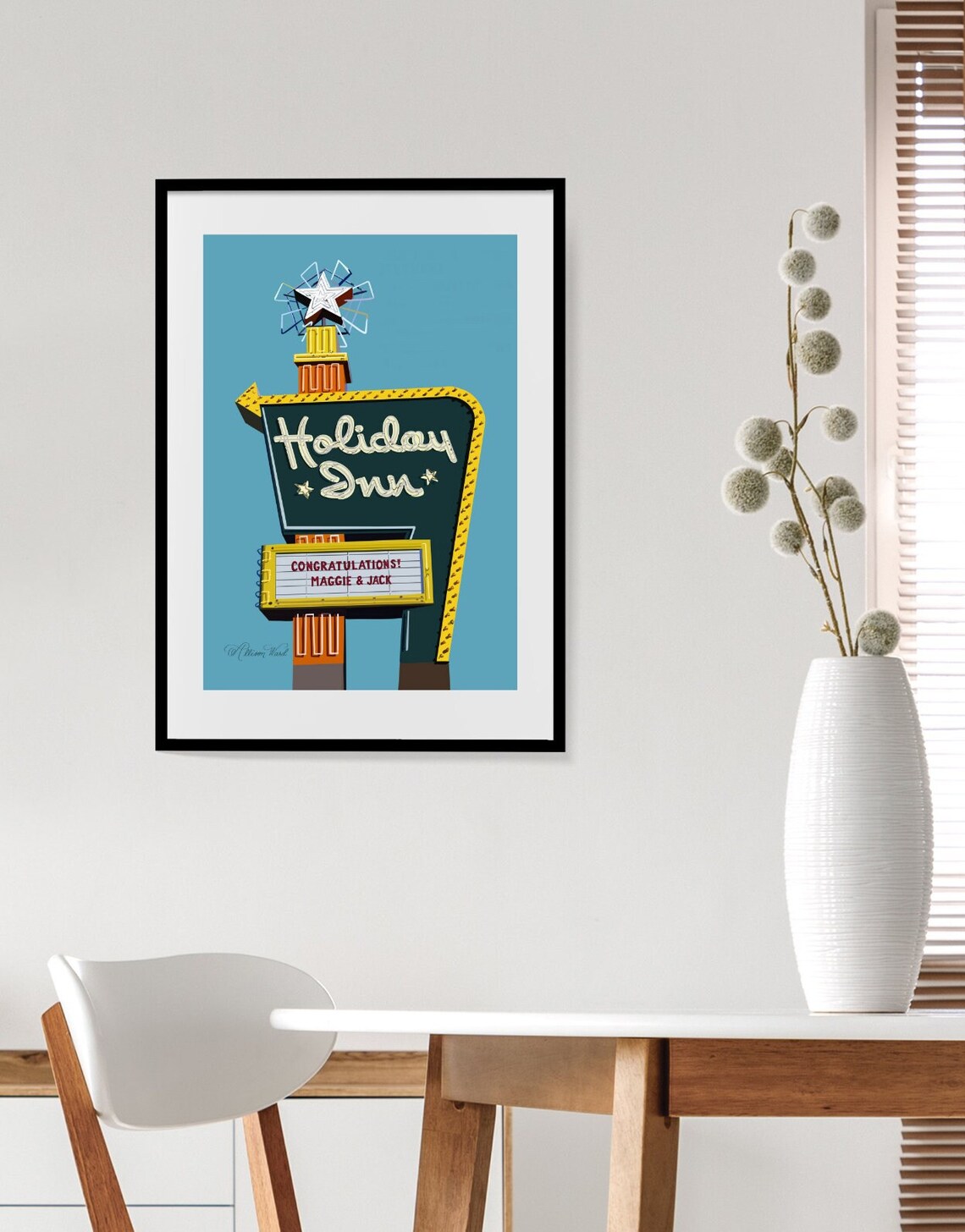 Holiday Inn Print Personalized Atlanta Art Neon Sign Wall Decor Vintage ...