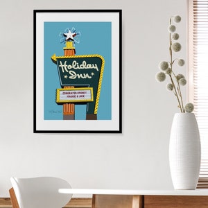 Holiday Inn Print Personalized Atlanta Art Neon Sign Wall Decor Vintage ...
