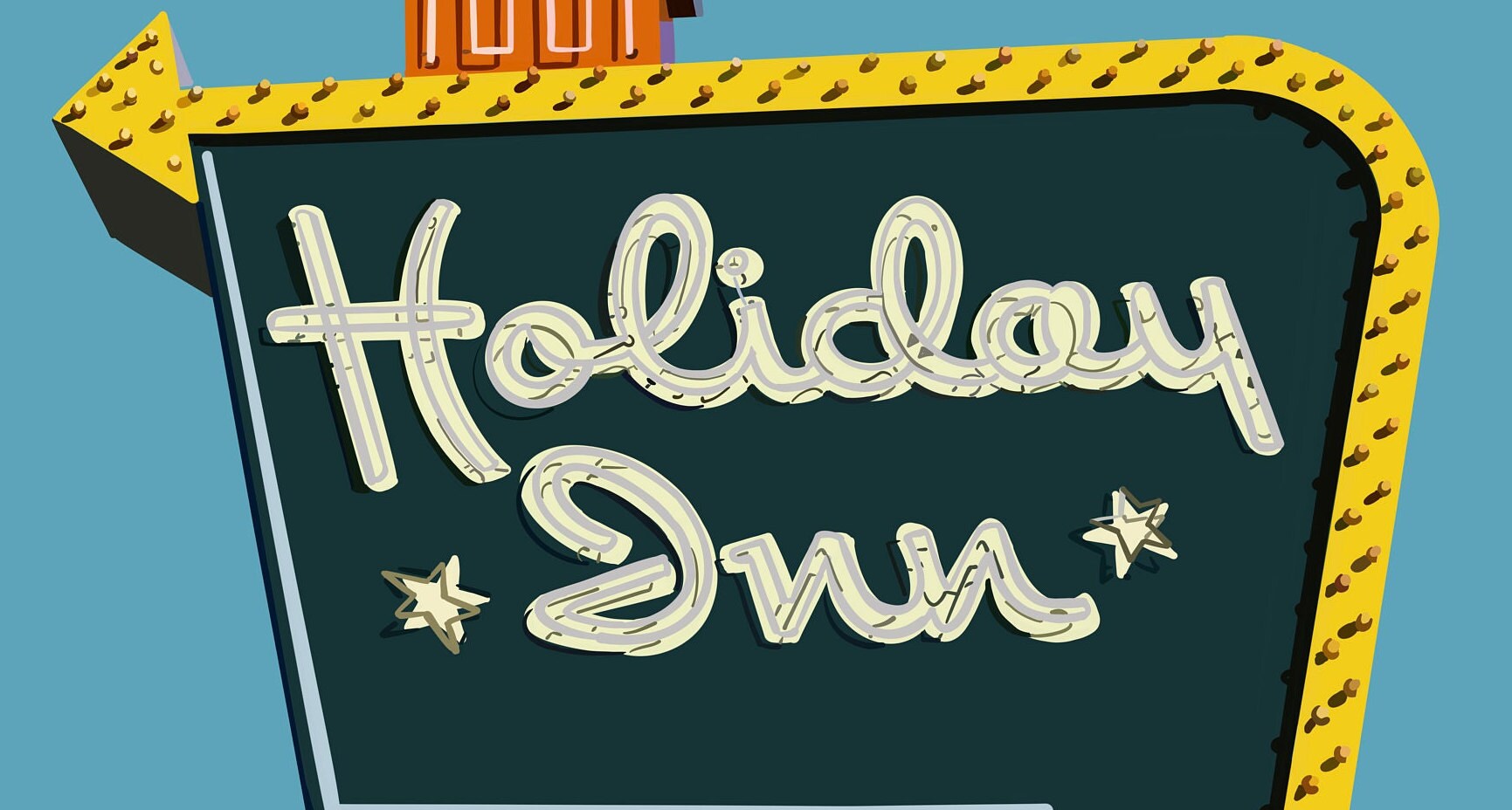 Holiday Inn Print | Atlanta Art | Neon Sign Wall Decor | Vintage Sign ...