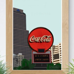 Atlanta Wall Art | Coke Sign Print | Georgia Painting | Atlanta Skyline ...