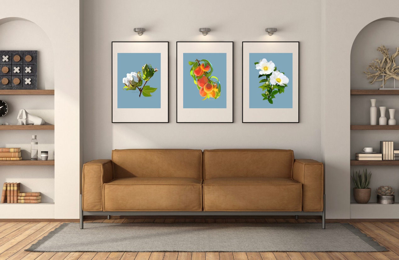 Cherokee Rose Print Georgia State Flower Painting GA Print Georgia Wall ...