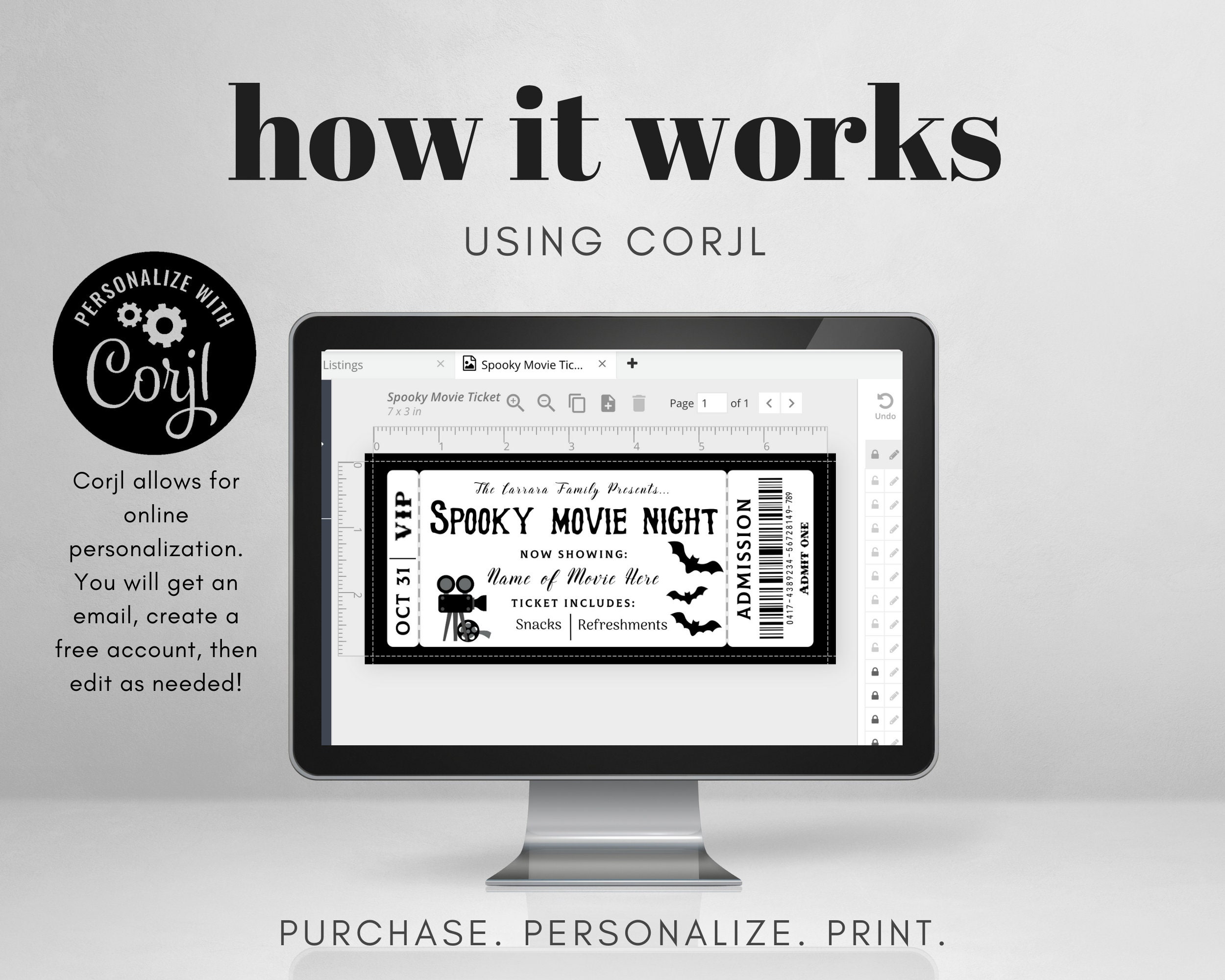 Family Movie Night Ticket Spooky Movie Night Halloween Movie Night ...