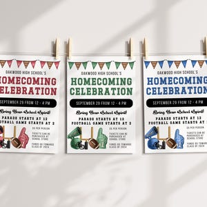 Homecoming Flyer for Football Game Poster School Spirit Flyer School ...