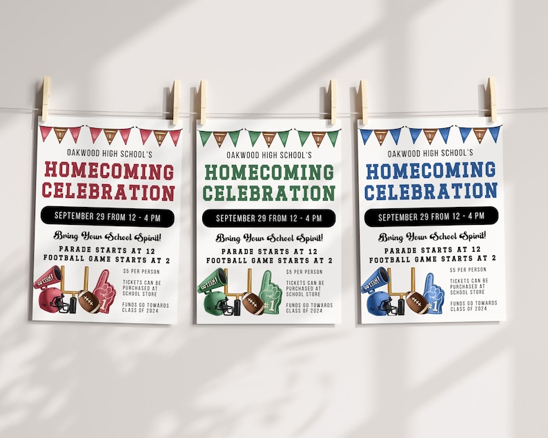Homecoming Flyer for Football Game Poster School Spirit Flyer School ...