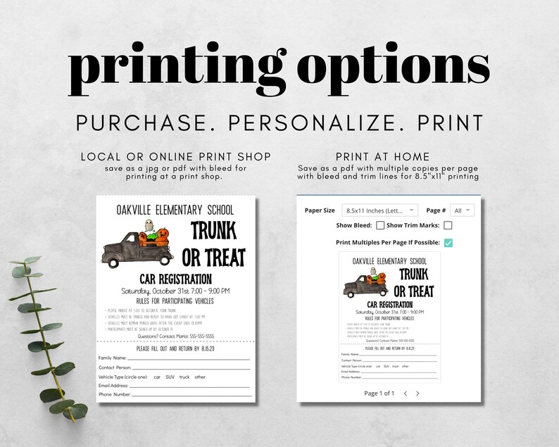 Trunk or Treat Car Registration Form, Trunk or Treat Flyer, Editable ...