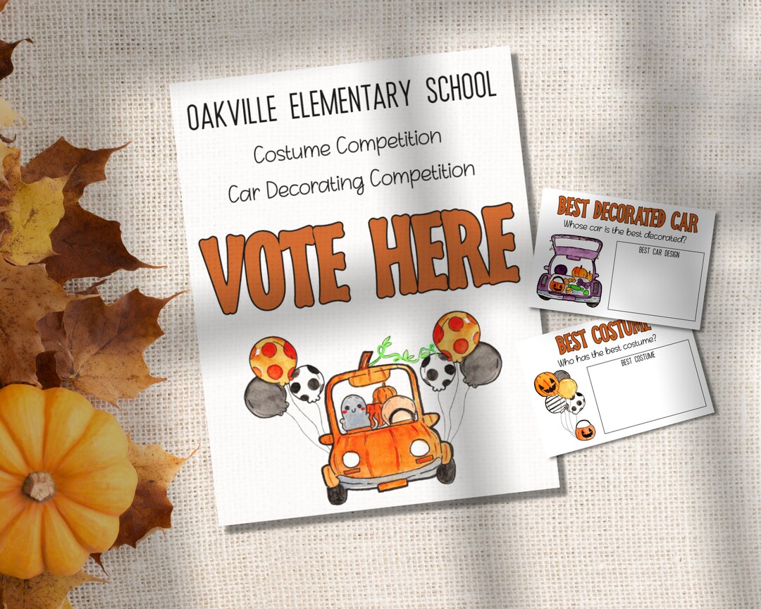 Trunk or Treat Best Decorated Trunk Voting Forms, Editable Trunk or ...