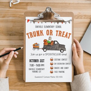 Trunk or Treat Editable and Printable Flyer and Invitation, Includes ...