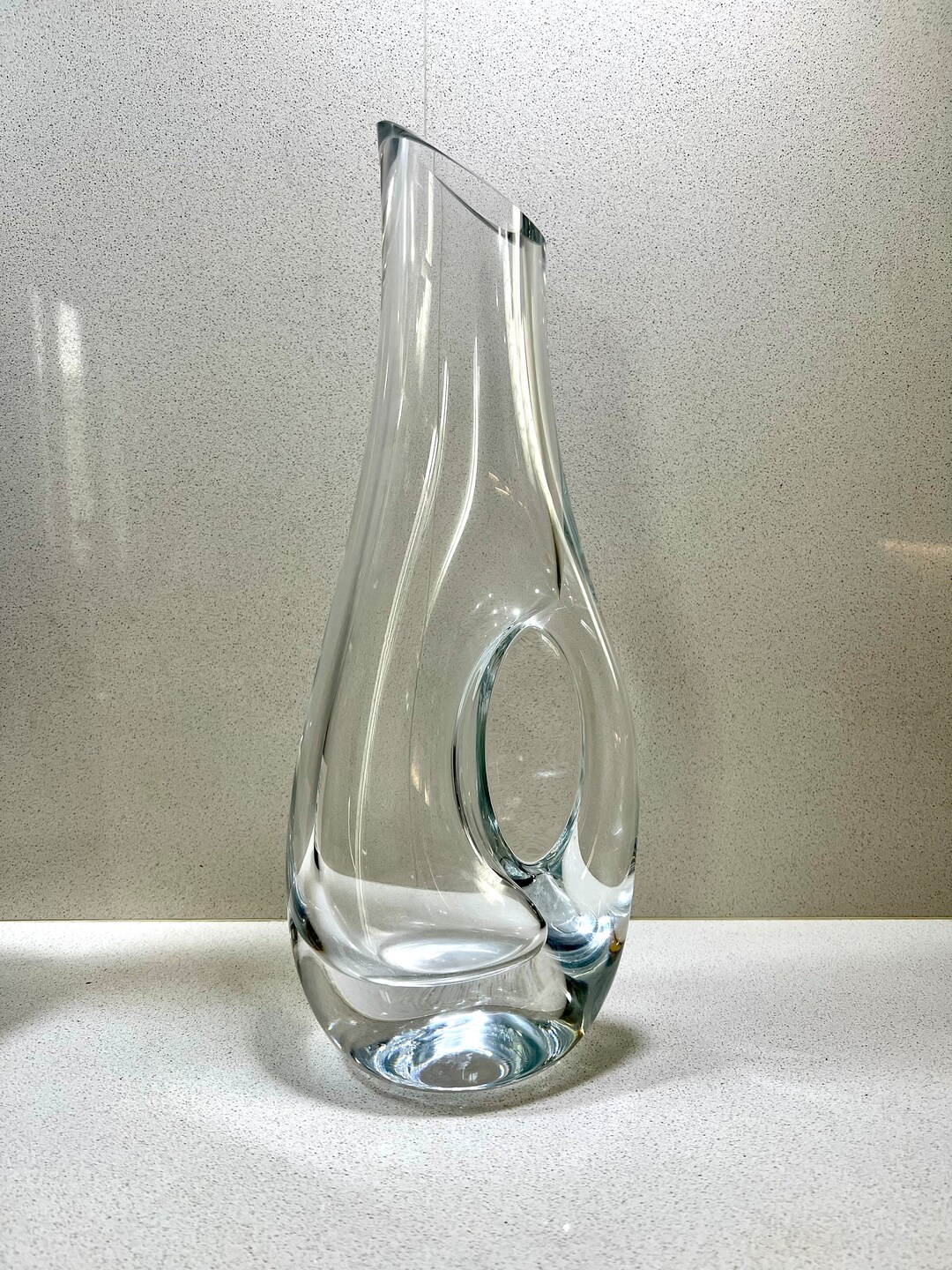 Vintage Lenox Style Glass Decanter With Smooth Curved Shape and Handle ...