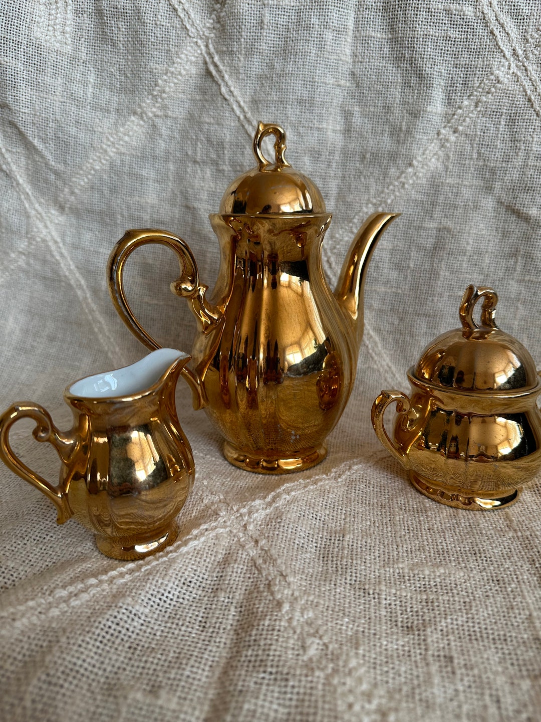 Vintage Gold Tea Set With Eagle Logo - Etsy