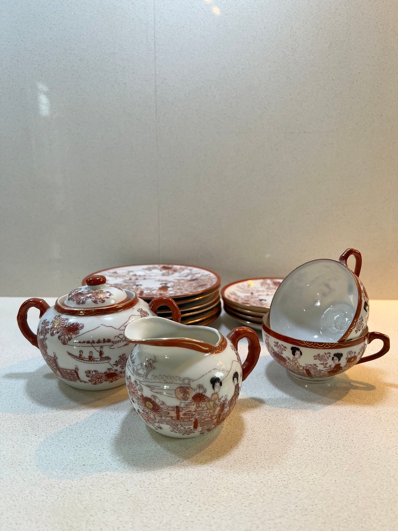 Vintage Japanese Eggshell Porcelain Tea Set - Etsy