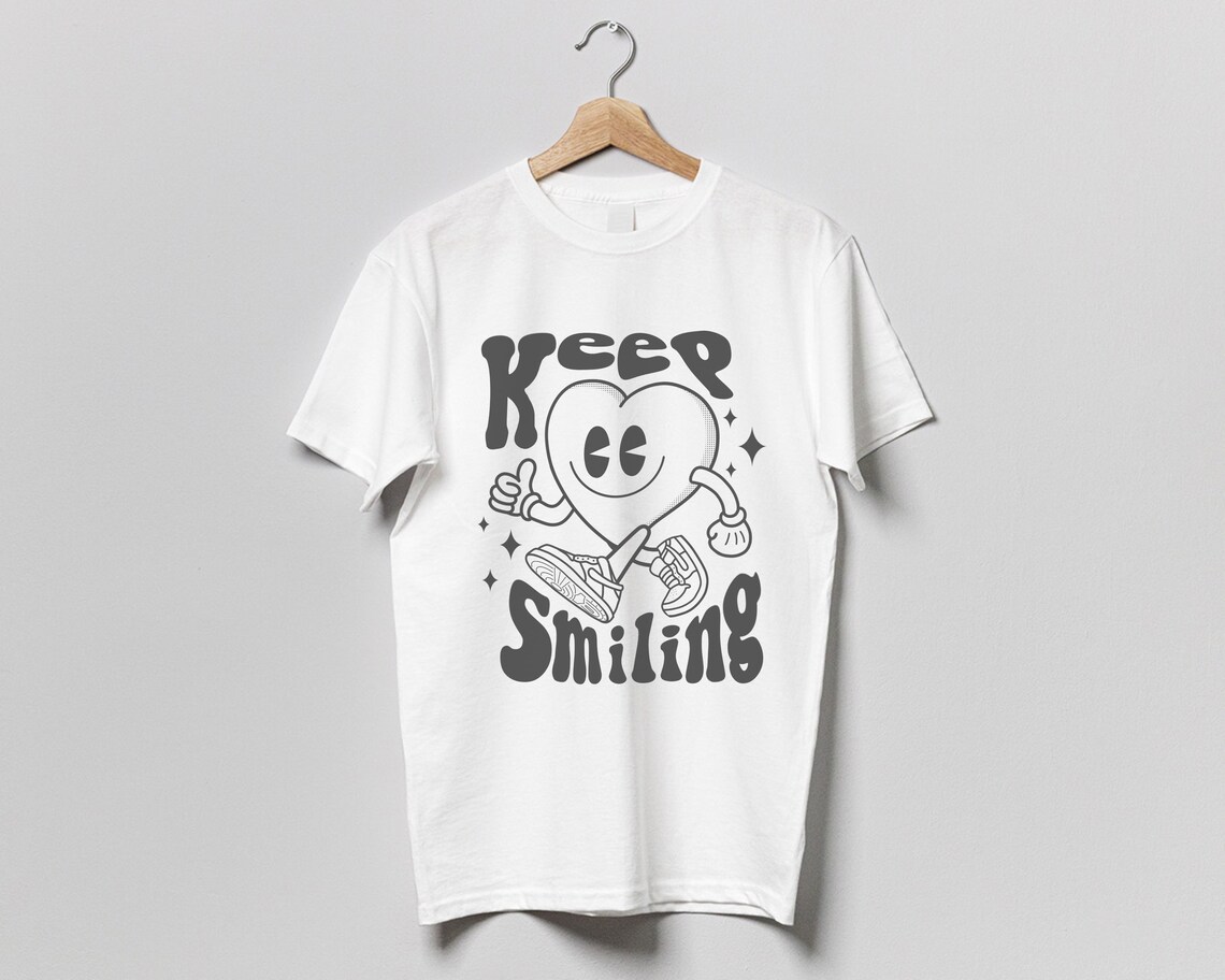 Keep Smiling Png Heart Png Retro Cartoon Png Positive Quote Png ...